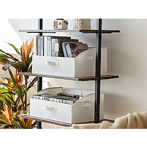 StorageWorks 2-pack Decorative Storage Boxes with 3-Pack Trapezoid Storage Boxes