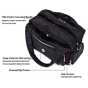 MINTEGRA Crossbody Bag for Women Waterproof Handbag Multi-Pocket Nylon Travel Shoulder Purse