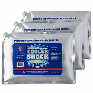 Cooler Shock Ice Packs for Cooler - Long Lasting Reusable Freezer Packs for Coolers - Cooler Ice Packs for Camping Gear, Fishing, Road Trips, Beach Must Haves, Large