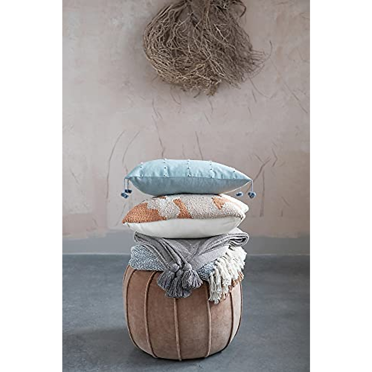 Creative Co-Op Soft and Cozy Woven Cotton Blanket with Neutral Colors and Fringe Edge Details Throw, Multicolored