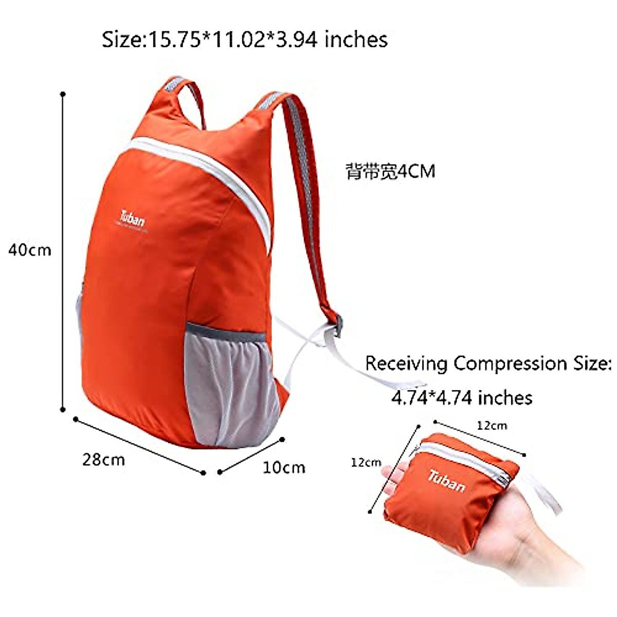 BONVEN Lightweight Backpack Foldable Backpack Ultra Lightweight Packable Rucksack Casual Small Daypack for Hiking Camping Travel Outdoor Sport