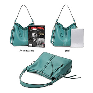 Montana West Large Leather Hobo Handbag for Women Studded Shoulder Bag Crossbody Purse MWC-1001TQ