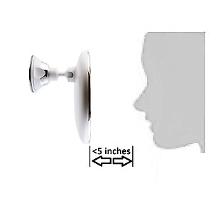 JiBen LED Lighted 10X Magnifying Makeup Mirror with Power Locking Suction Cup, Bright Diffused Light and 360 Degree Rotating Adjustable Arm, Portable Cordless Home and Travel Bathroom Vanity Mirror