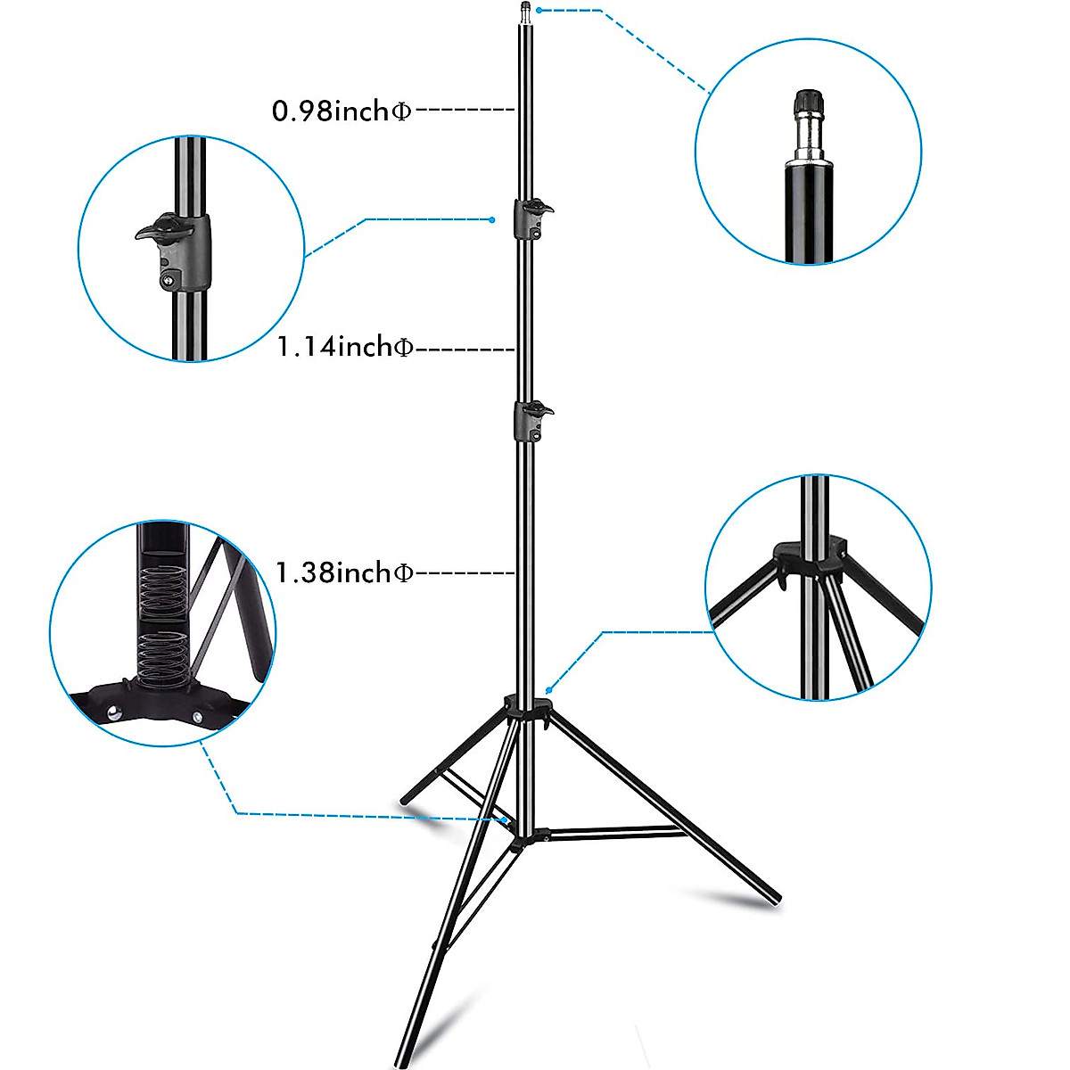 SLOW DOLPHIN Photo Video Studio 20ft (Wide) x 10ft (Tall) Heavy Duty Adjustable Width & Length Photography Backdrop Stand Background Support System Kit with Spring Clamps, Backdrop Clips, Carry Bag