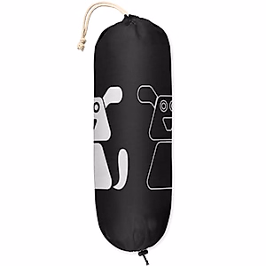 Cartoon Dog Plastic Bag Holder, Animal Black and White Grocery Bag Storage Holder Hanging Garbage Shopping Bag Trash Bags Organizer for Kitchen Home
