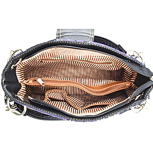 Camouflage Crown Buckle Western Style Purse Floral Shine Glow Country Handbag Women Shoulder Bag Crossbody Wallet Set (Purple)