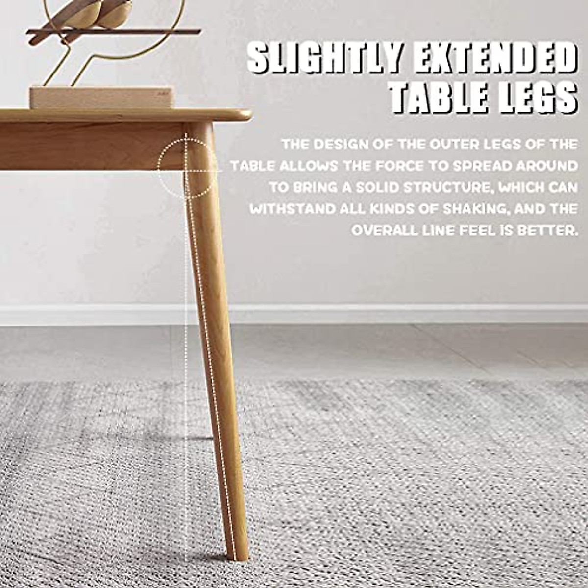 47" Dining Table Kitchen Table Dining Room Table Small Kitchen Table for Small Spaces Table Modern Home Furniture Dinner Table Rectangular (Natural)