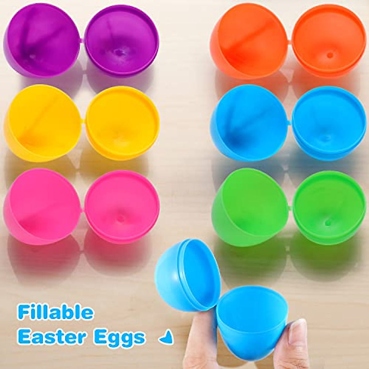 HUISUMAI (51-Pack) Easter Eggs, Fillable Easter Eggs with Hinge, Easter basket stuffers Easter Theme Party Favor, Easter Eggs Hunt, Basket Stuffers Filler, Classroom Prize Supplies