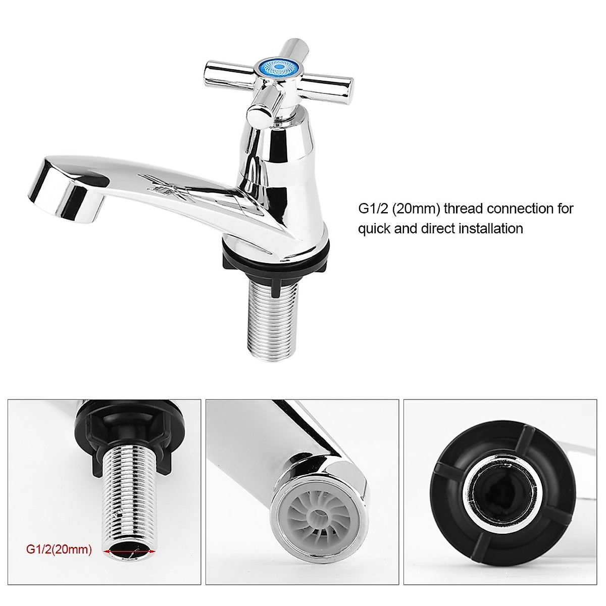 Single Cold Faucet G1/2 Water Tap ABS Plastic Sink Faucet Water Nozzle Kitchen Sink Accessories Saving Water for Bathroom Basin