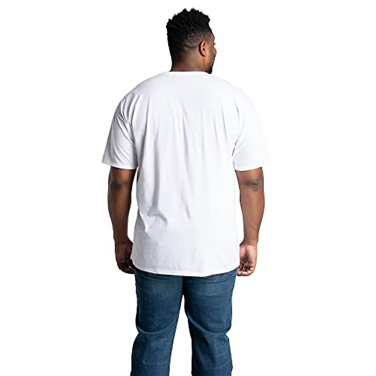 Fruit of the Loom Men's Big & Tall Eversoft Cotton Short Sleeve T Shirts, Breathable & Moisture Wicking with Odor Control, White, 3X-Large Big