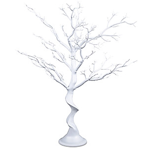 Jetec Christmas Tree Branch Removable Artificial Tree Centerpiece Manzanita Tree Decorative Branch for Christmas Party Home Garden Indoor Outdoor Decoration, 30 Inch in Height(White)