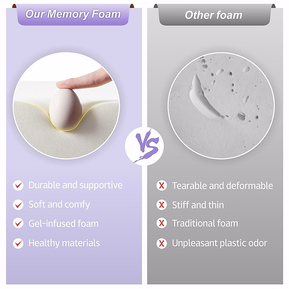 MUUEGM Folding Mattress 6 Inch Tri Folding Memory Foam Mattress Topper Queen Size Foldable Mattress with Washable Cover,Guest Bed Mattress with Storage Bag for Yoga/Camping/RV,Non-Slip Bottom