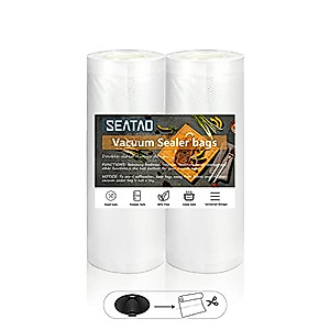 SEATAO Vacuum Sealer Bags，8“ X 60' Rolls 2 Pack for Food Saver, Seal a Meal, Bpa Free,commercial Grade, Great for Vac Storage, Meal Prep or Sous Vide