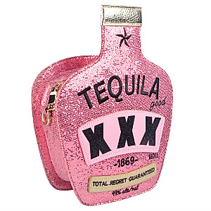 USTYLE Sparkling Bag for Women, Shoulder Purse Sequin Leather Bottle Shaped Crossbody Bag Clutch Purse Phone Wallet Shoulder Bags