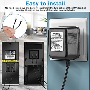 Ousaly Doorbell Power Adapter, 24V Transformer Compatible with Ring Doorbell,Video Doorbell,Nest, Ecobee, Sensi and Honeywell Thermostats, 24 Volt 500mA C-Wired AC Plug in Cord,C Wire Adapter 16.4FT…