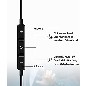 Wired Earbuds Noise Isolating In-Ear Headphones Earphones with Mic Volume Control 3.5mm Plug for Sports Workout Compatible with Cell Phones Android Samsung Galaxy Moto Tablets Laptops Computer (Black)