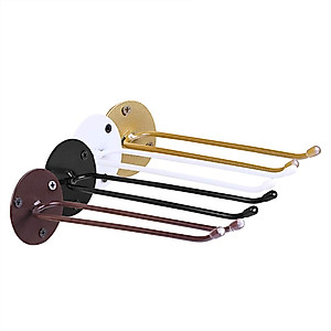 Fvstar 4 Sets Wine Glass Holder 2 in 1 Coffee Mugs Wine Glass Hanger Racks Wall Mounted Stemware Hooks Cups Bracket Organization and Storage for Bar Home Cafe (Black)