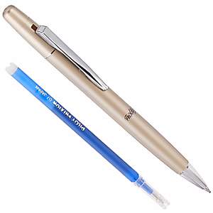 PILOT FriXion Ball LX Erasable, Refillable & Retractable Gel Ink Pen, Fine Point, Gold Barrel, Blue Ink, Single Pen (34452)