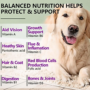 15 in 1 Dog Vitamins Supplements -150PCS-Multifunctional Supplements for Dogs-Glucosamine Chondroitin for Joint Support with Probiotics for Gut & Immune Health and Skin & Heart Health