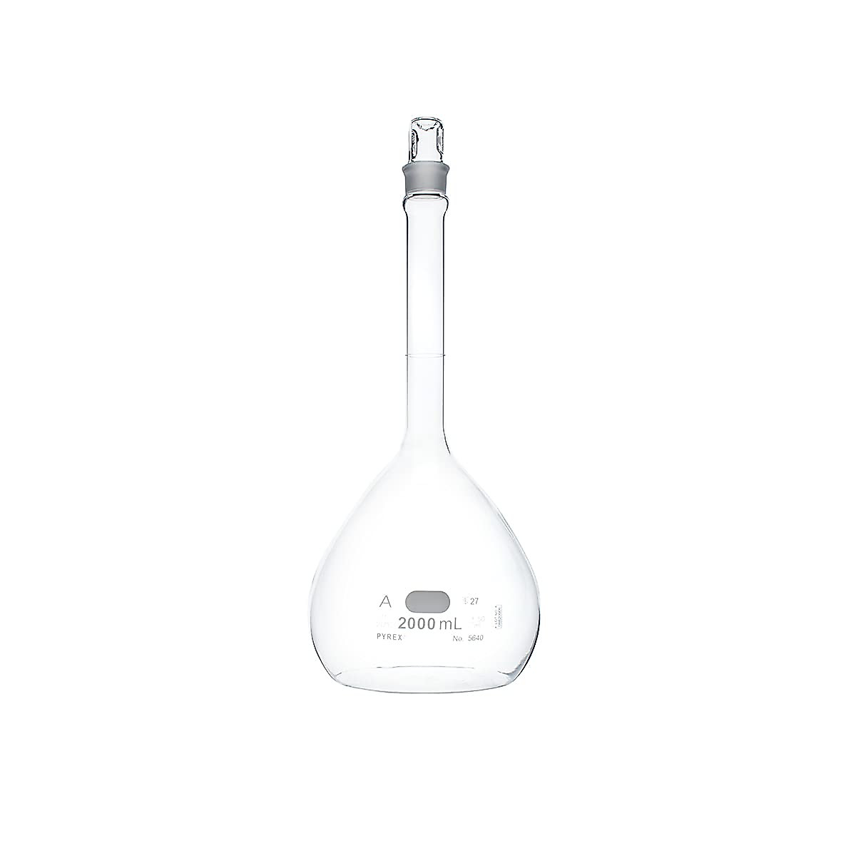 PYREX 2L Class A Volumetric Flasks with PYREX Glass Standard Taper Stopper