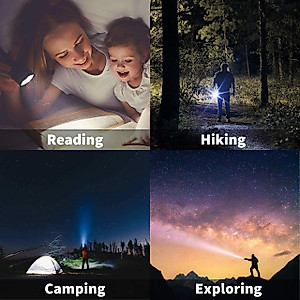 JARDLITE LED Emergency Handheld Flashlight, 4 Pack, Adjustable Focus, Water Resistant with 5 Modes, Best Tactical Torch for Hurricane, Camping, Dog Walking