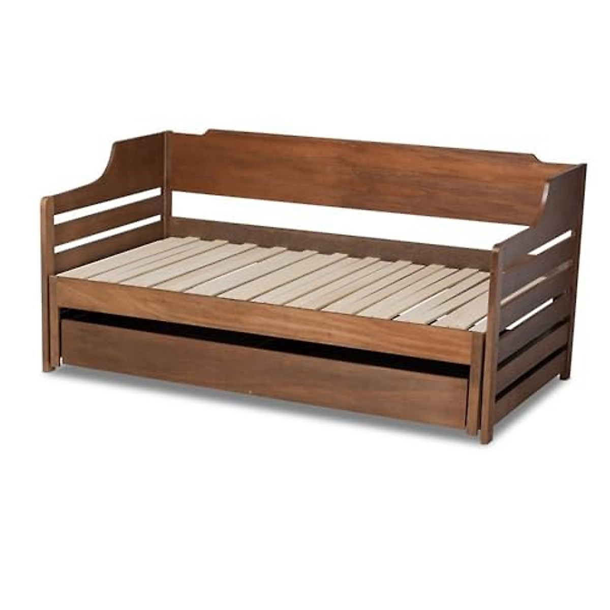 BOWERY HILL Transitional Wood Expandable Twin Size to King Size Daybed in Brown