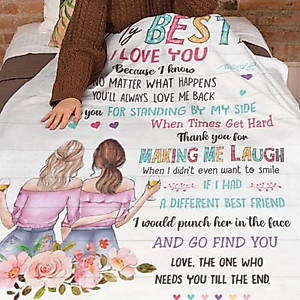 Pawzity Best Friend Blankets for Women, Bestie Blanket Friends - Best Friend for Best Friends, Bestfriend, Xmas Friend Gifts - Friendship Throw Blanket