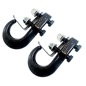 HOUERT Tow Hook Universal Recovery Steel Safety Latch J Hooks Towing Heavy Duty Tow Hook Apply to Suvs Motorbike Traction10,000 lbs Capacity Black (2 Pack)