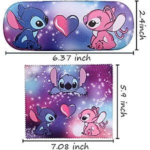 ADBGV Cute Eyeglass Cases Kids Hard Shell Storage Case Protective Box With Glasses Cloth Adjustable Glasses Strap Ear Grips Hook