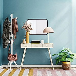 AOAOPQ Black Rustic Wall Mirror Wood Rectangle Frame Decorative Small Wooden Mirror 16"x20" Entryway Hanging Mirror for Home Farmhouse Bathroom Bedroom