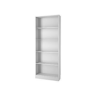Tvilum Element Wide 5 Shelf Bookcase, Tall, White