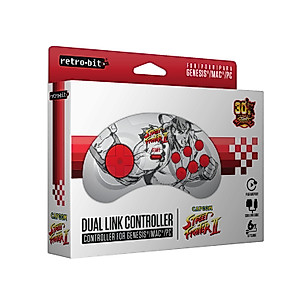 Retro-Bit Street Fighter Genesis & USB Dual Link Controller for PC, Mac - Sega Genesis