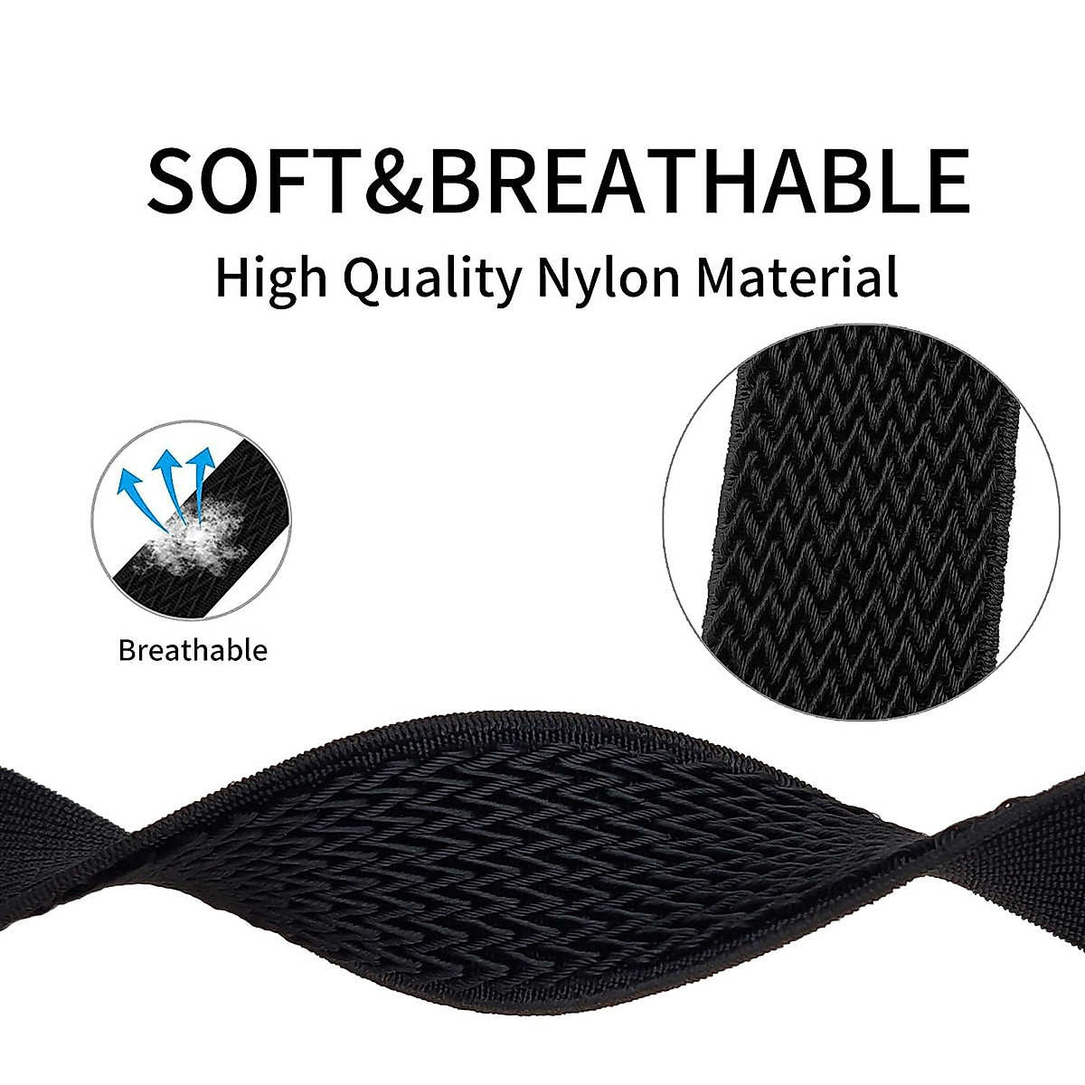 Abanen Elastic Watch Bands for Fenix 7X / Fenix 6X / Fenix 5X, 26mm Quick Easy Fit Soft Stretchy Nylon Wristband Strap for Garmin Fenix 6X Pro/Sapphire,Fenix 5X Plus,Enduro,Tactix Delta (Black)