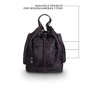 Doughnut Nomad Series Pyramid 13L 2-in-1 Hanging Toiletry Travel Girls Lightweight Casual Daypacks Bag Backpack (Black)