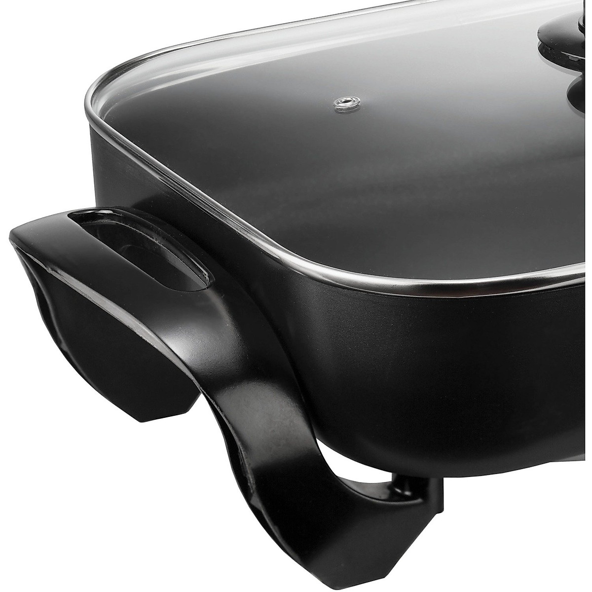 Brentwood SK-75 16-Inch Non-Stick Electric Skillet with Glass Lid, Black