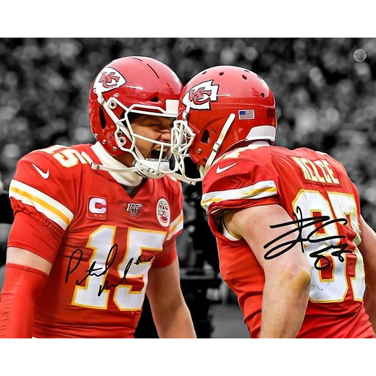 Ikonic Fotohaus Patrick Mahomes Travis Kelce Signed Photo Autograph Print Wall Art Home Decor