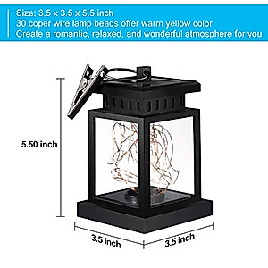 Homeyearn Hanging Solar Lights Outdoor 30 LED Warm Solar Fairy Lights Waterproof Solar Lanterns Decor for Garden Yard Patio Umbrella Tree (4 Pack)