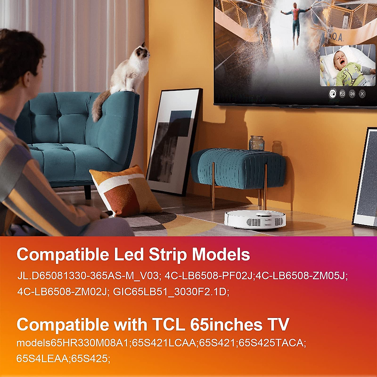 QzayDrea 6pcs LED Strips Set fit for TCL TV,Backlight Replacement for JL.D65081330-365AS-M_V03 65HR330M08A1 65S421 65S425 65S423