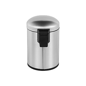 Veelesa 1.32 Gal./5 Liter Stainless Steel Round Step-on Bathroom and Office Kitchen Trash Can