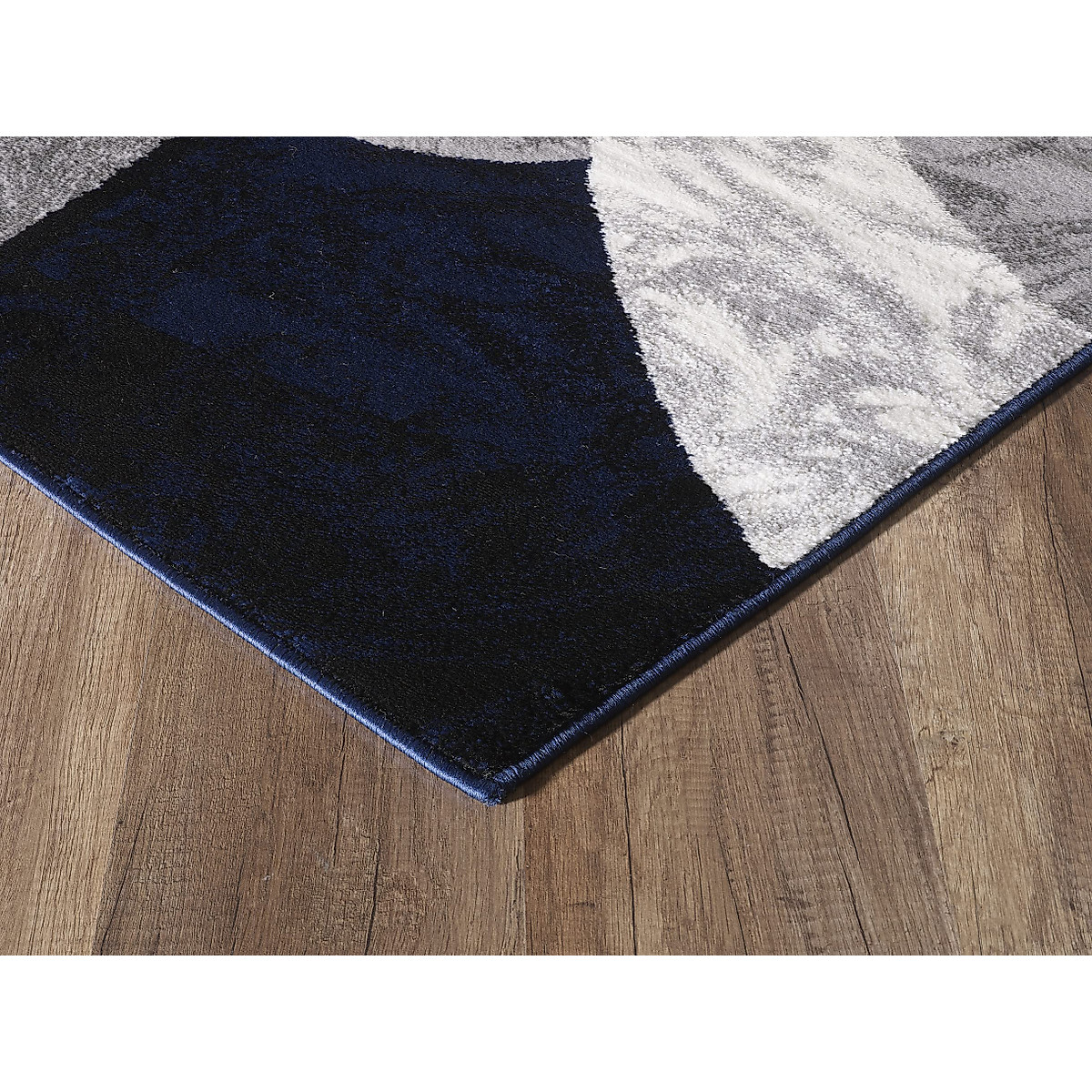 Yafa Home Fashion Modern Contemporary Swirls Design Area Rug, Luxurious, Elegant, and Fashionable Area Rug (Navy, 8 ft X 10 ft)
