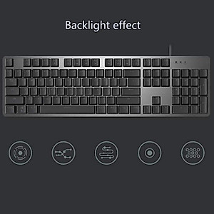 FEDRUI Gaming Keyboard, LED Backlit Computer Keyboard, Desktop Wired Keyboard, Computer Keyboard for Gaming PC