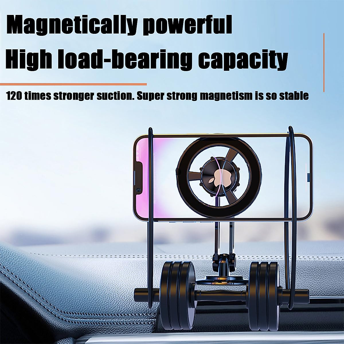 zipelo Magnetic Car Phone Holder, 360 Degree Adjustable Phone Mount for Auto Dashboard, Universal Car Accessories, Hands-Free Cell Phone Holder for iPhone 14 13 12 Android and More Smartphones