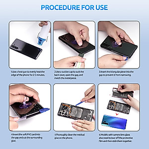 Eonpam Back Glass Replacement for Oppo Reno2 Back Cover Rear Housing with Camera Lens + Repair Tool Kit Genuine Rear Glass (Black)