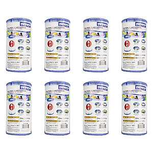 Intex Pool Easy Set Type A Replacement Filter Pump Cartridge (8 Pack) | 29000E