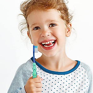 Lauwell Toddler Toothbrush Kids Manual Toothbrush Individually Wrapped Toothbrushes with Covers Suction Cup Toothbrush Lovely Soft Bristle Animal Toothbrush for Kids Sensitive Teeth (12 Pieces)
