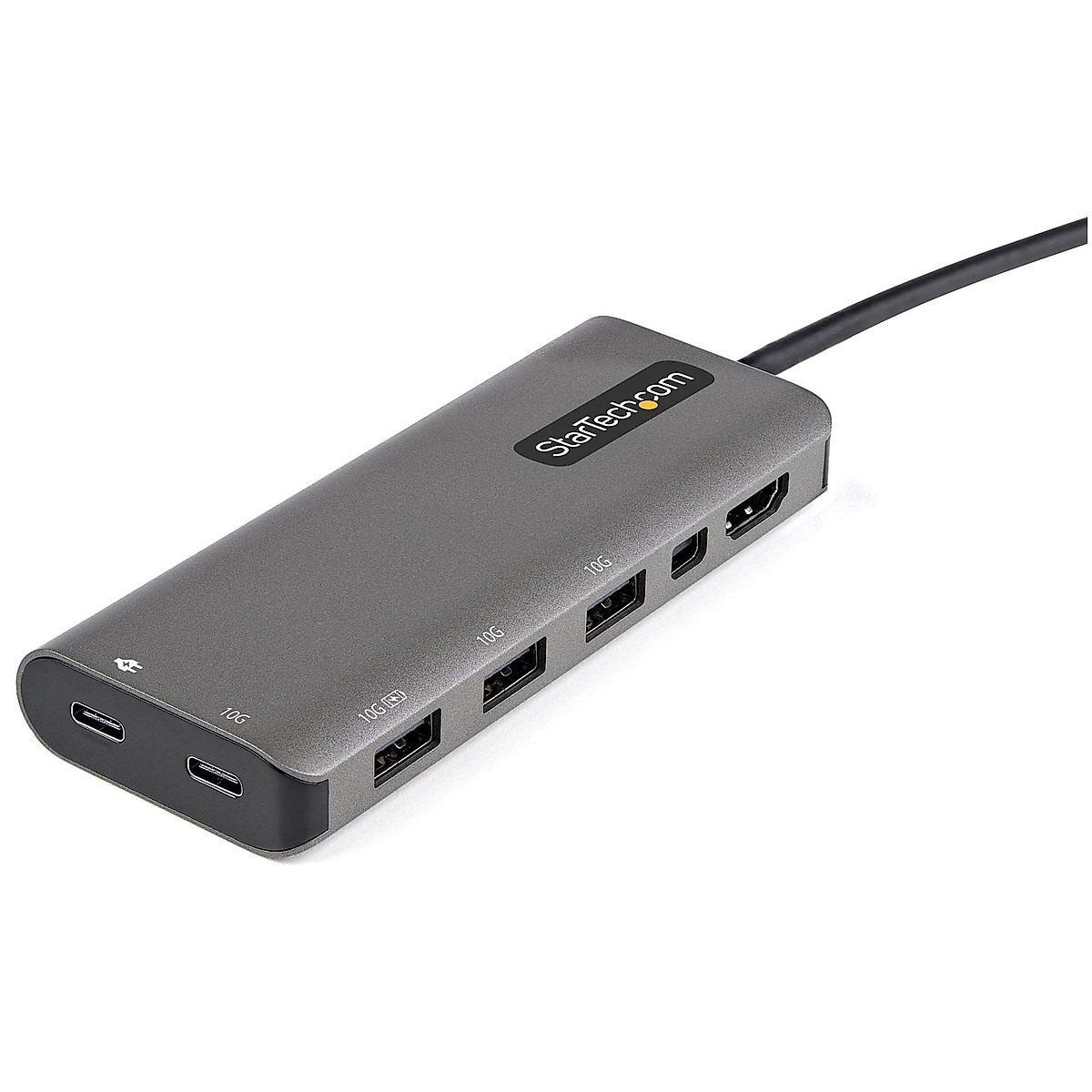 StarTech.com USB C Multiport Adapter - USB-C to HDMI or Mini DisplayPort 4K 60Hz, 100W Power Delivery Pass-Through, 4-Port 10Gbps USB Hub - USB Type-C Mini Dock - w/ 12" Attached Cable (DKT31CMDPHPD)