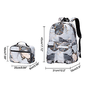 JiaYou Junior high school Backpack Sets 2Pcs Daypack with Lunch case Girls Middle school Bag(Black,20 Liters)