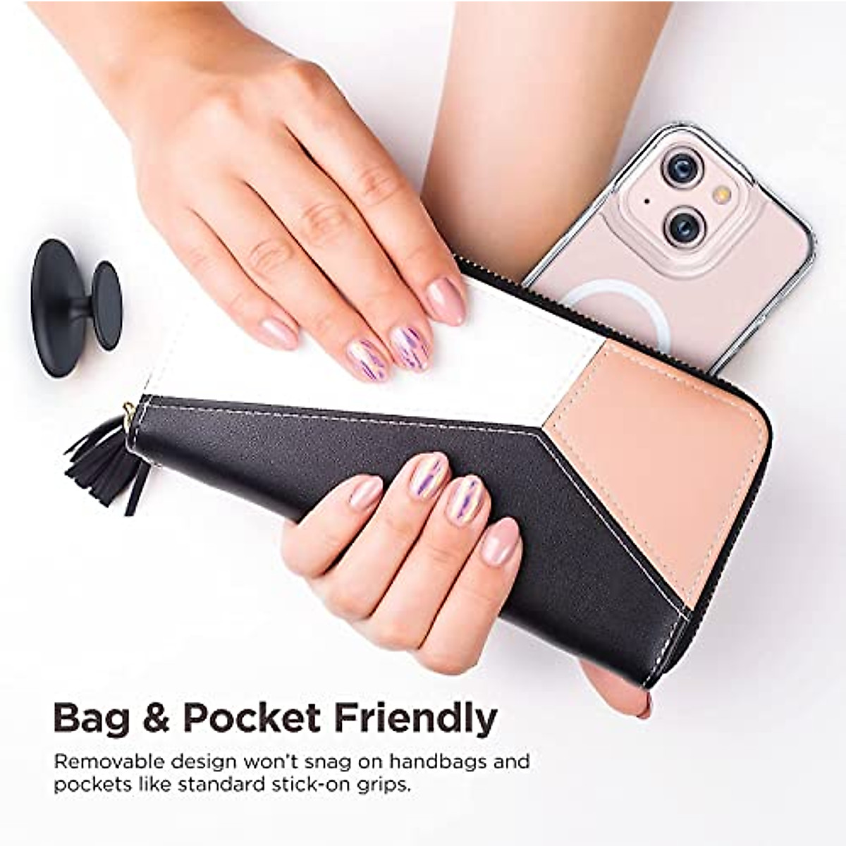 Encased Magnetic Phone Grip - Designed for MagSafe, iPhone 15 Pro Max and iPhone 14/13/12 Cases and Accessories (2-in-1 Holder + Kickstand)