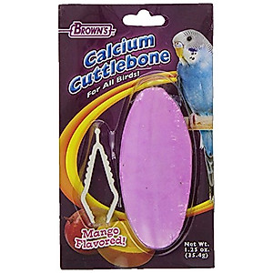 F.M.Brown'S 51514 Brown'S Mango Flavored Calcium Cuttlebone With Clip, 1.25-Ounce