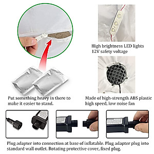 5ft Christmas Inflatable Santa Claus with Gift Bag, Indoor Outdoor Christmas Decoration with Lights, Yard Lawn Garden Xmas Party Prop Decor, Cute Fun Xmas Holiday Decor with Tethers, Stakes, Sandbags